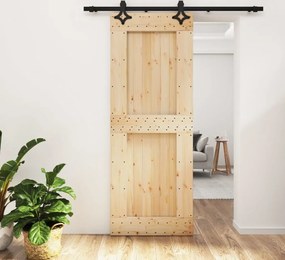 vidaXL Posuvné dveře s kováním 80 x 210 cm masivní borové dřevo [3203129]
