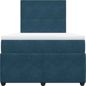 Box spring postel s matrací tmavě modrá 120 x 200 cm samet 3292308