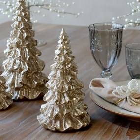 Elegantní vánoční champagne stromek se třpytkami Glitt Forest L - 13*25 cm
