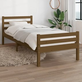 vidaXL Rám postele medově hnědý masivní dřevo 75x190cm malé jednolůžko