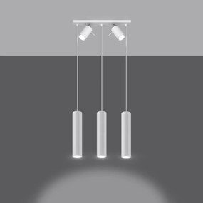 Závěsné svítidlo Ring 3, 5x bílé kovové stínítko