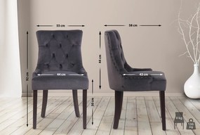 Jídelní židle Aberdeen samet antik – tmavě šedá