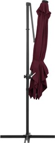 vidaXL Boční zahradní slunečník s LED ocelová tyč 250 x 250 cm [46992] Barva: Zelená