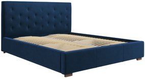 OnaDnes -20% Královsky modrá sametová postel MICADONI SERI 160 x 200 cm
