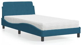 Postel s matrací Dover modrá 100 x 200 cm samet 3208355
