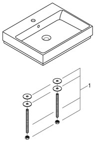 GROHE 3947700H - Umyvadlo CUBE CERAMIC 600 × 490 mm keramika/bílá