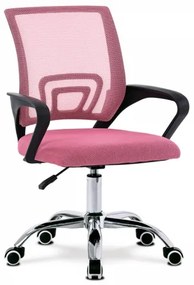Kancelářská židle růžová síťovina MESH výškově nastavitelná chromovaný kříž KA-L103 PINK