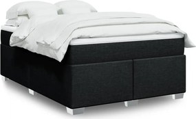 vidaXL Box spring postel s matrací 140x200 cm textil [3285137] Barva: Černá