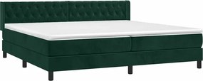Box spring postel s matrací tmavě zelená 200x200 cm samet 3131162