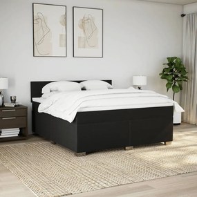 Box spring postel s matrací černá 180x200 cm textil 3288262