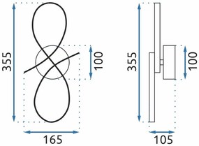 Toolight Moderní nástěnná lampa LED APP1050-W Černá