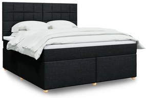 Box spring postel s matrací černá 180x200 cm textil 3293661