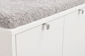 ROWICO bílá lavice s úložným prostorem CONFETTI a šedým sedákem 106 cm 103764
