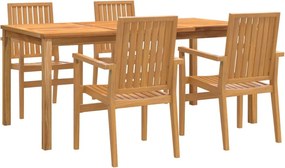 5dílný zahradní jídelní set masivní teakové dřevo 3157919