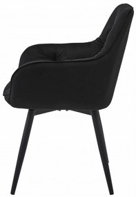 Otočné jídelní křeslo JORK360 VELVET, černé