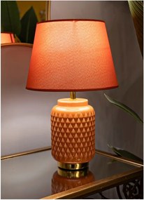 Oranžová keramická stolní lampa s textilním stínidlem (výška 44 cm) – Mauro Ferretti