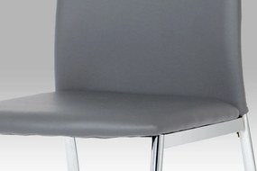 Jídelní židle koženka šedá / chrom