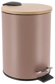 Odpadkový koš Timeless, béžová/s dřevěnými prvky, 2,5 l
