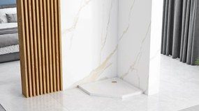Rea Diamond - Akrylátová sprchová vanička 90 x 90 x 5 cm + sifon, bílá, REA-K6522
