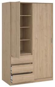 Šatní skříň v dekoru dubu s posuvnými dveřmi v přírodní barvě 119x200x60 cm Naia – Tvilum