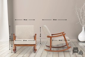 Houpací křeslo Morelia látka walnuss – krémová