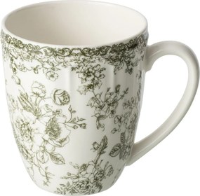 Bílý porcelánový hrneček Vintage Blossom - 9*9*11 cm