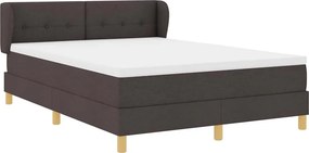 Postel s boxspringem s čelo Tmavě hnědá 140 x 200 cm textil 3340216