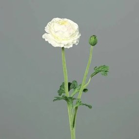 Ego Dekor Květina Pryskyřník květ/poupě, bílá-krémová, 50cm