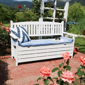 Kondela Zahradní lavička, bílá, 150cm, AMULA