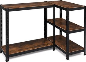 Regál 180x90x40 cm černý / hnědý