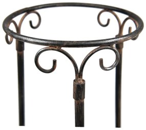 Černý antik kovový stojan na 2květináče – 35x33x79 cm