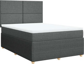 Box spring postel s matrací tmavě šedá 140x200 cm textil 3292073