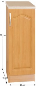 Kuchyňská skříňka, olše, pravá, LORA MDF NEW KLASIK S30