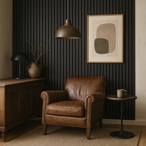3D Dřevěné lamely na zeď na filci 255x46cm - ČERNÉ