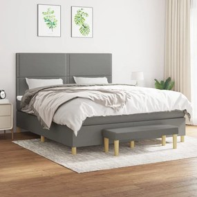 Box spring postel s matrací tmavě šedá 180x200 cm textil,  3137094