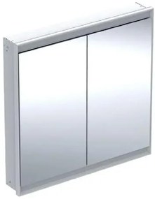 Geberit ONE - Zrcadlová skříňka s LED osvětlením, 900x900x150 mm, 2 dvířka, vestavná, hliník 505.803.00.1