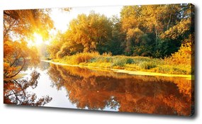 Wallmuralia Foto obraz na plátně do obýváku Řeka na podzim 100x50