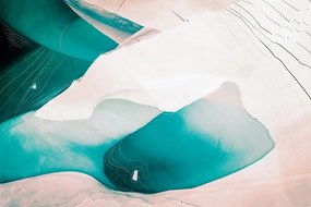 Samolepící tapeta abstrakce modré laguny - 300x200 cm