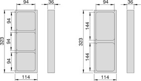 Sapho Sapho, LINDO boení organizér, sada 2ks, 114x36x323 mm, plast, antracit, LD002