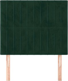 Čelo postele tmavě zelené 90x5x118/128 cm sametové 3116609