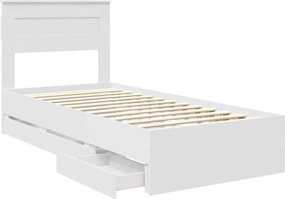 Rám postele se zásuvkou Bílá 75 x 190 cm Inženýrské dřevo 3409883