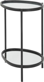 Černý odkládací stolek Mauro Ferretti Myro 53,3x36,8x58,4 cm, černá/zrcadlo