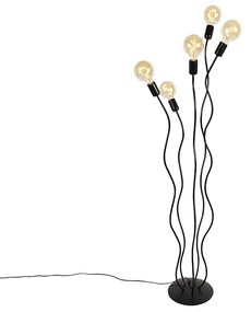 Designová stojací lampa, černá, 5 světel, Wimme