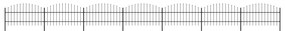 Zahradní plot s kopím nahoře ocelový 1248 x 100 cm černý