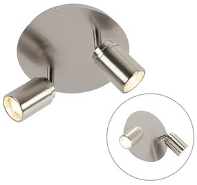 Moderní koupelnová bodová ocel 2-světlo IP44 - Ducha