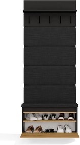 Předsíňová stěna Lior 80 cm černá/dub Artisan