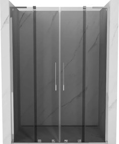 Mexen Velar L Duo, posuvné sprchové dveře do otvoru 160 cm, 8mm šedé sklo, chromová, 871-160-003-42-01