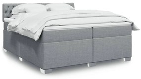 Box spring postel s matrací světle šedá 200 x 200 cm textil 3288302
