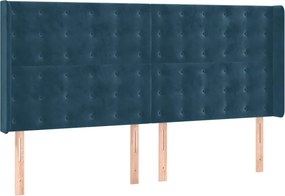 Box spring postel s matrací a LED tmavě modrá 160x200 cm samet 3139815