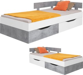 Jednolůžko SIGMA SI 16 L/P | 120x200 cm | UNI provedení | bílá/beton